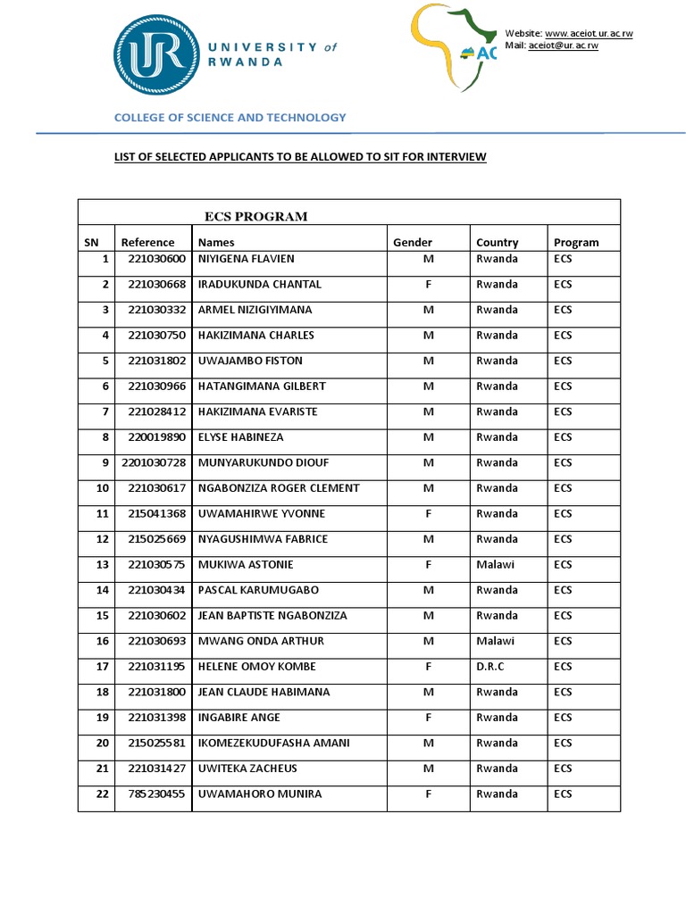 College of Science and Technology: Ecs Program | PDF