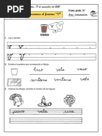 Ficha de Trabajo Letra V | PDF | Notación | Ortografía