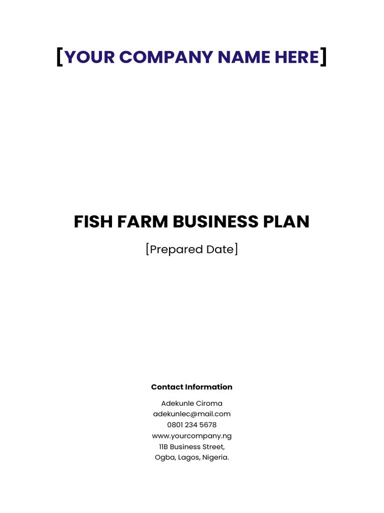 Fish Farming Business Plan Overview | PDF | Sales | Marketing