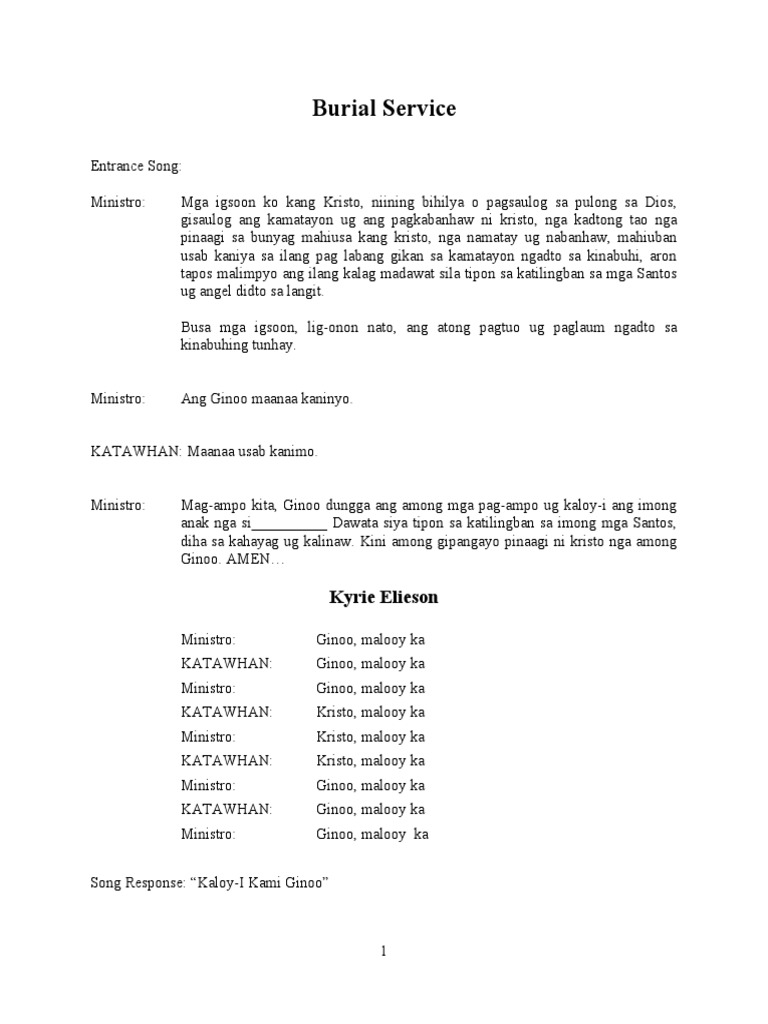 Burial Service | PDF