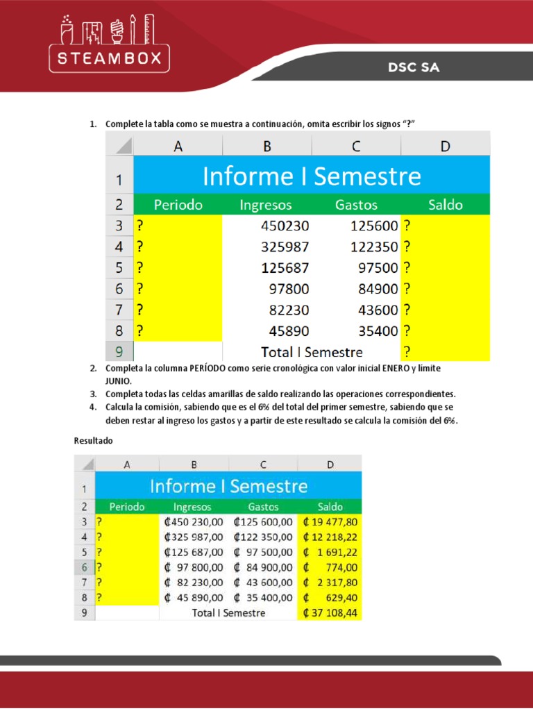 Ficha Excel Primaria | PDF