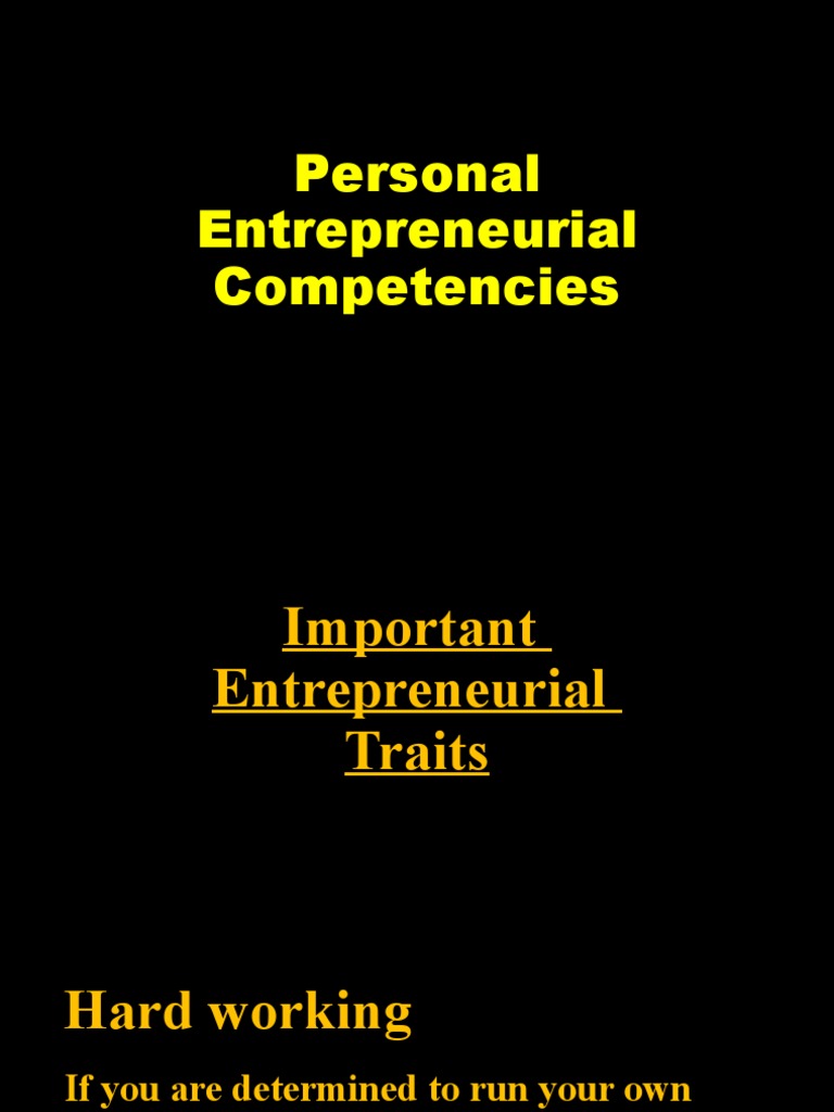 Personal Entrepreneurial Competencies Computer 9 | PDF ...