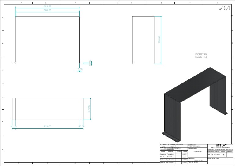 Inventor Plano de Detalle Cobertor | PDF