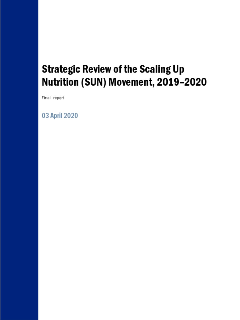Strategic Review of The Scaling Up Nutrition (SUN) Movement, 2019-2020 ...
