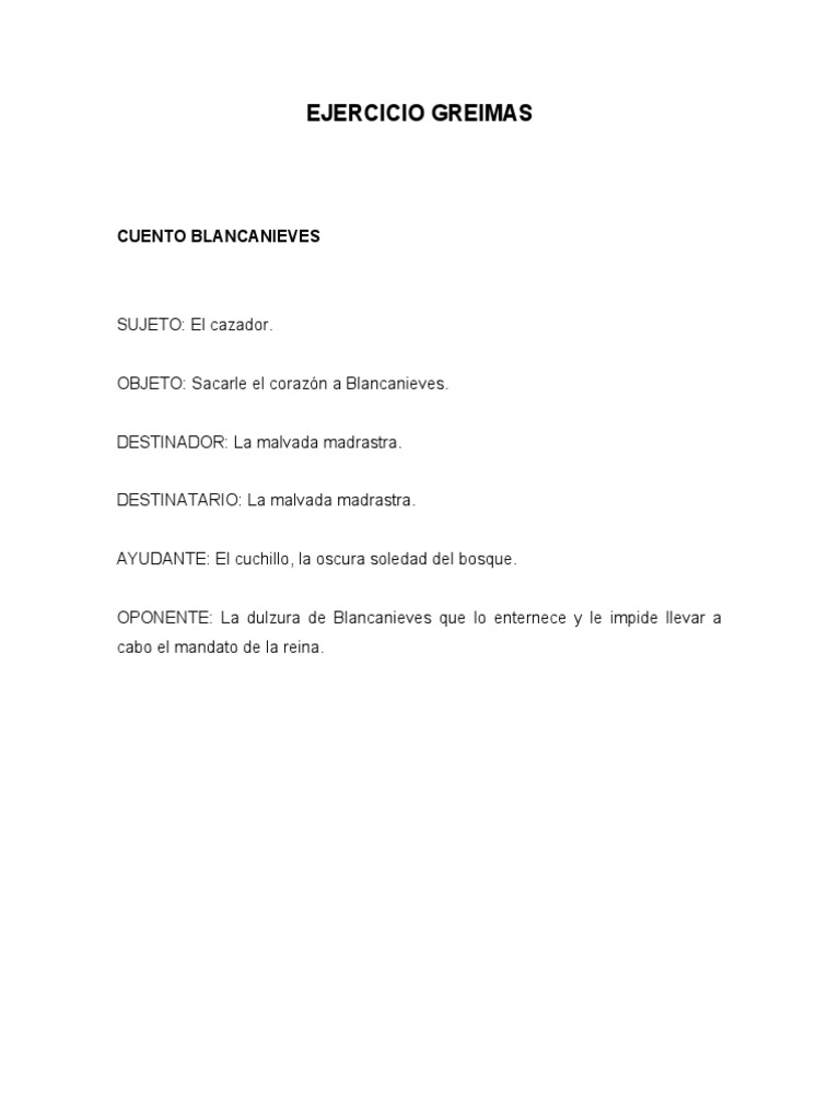 Ejercicio Greimas | PDF