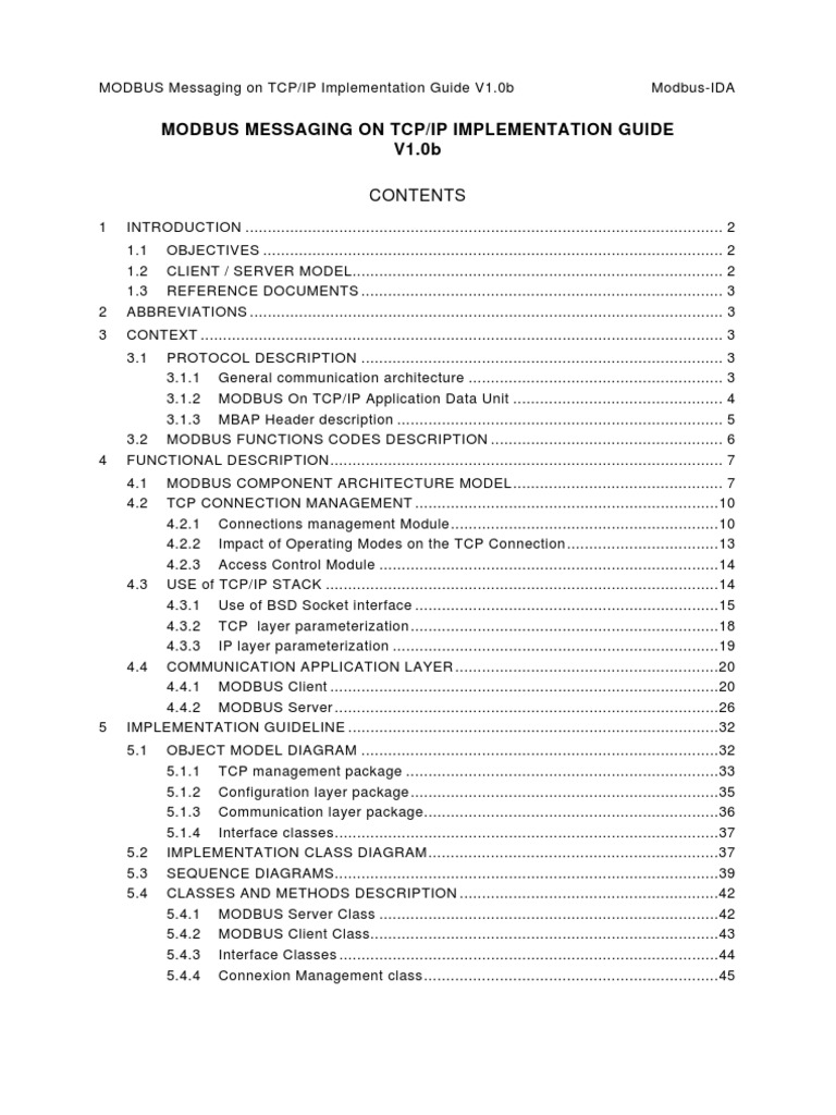 Modbus Messaging Implementation Guide V1 0b | PDF | Internet Protocol Suite | Network Socket