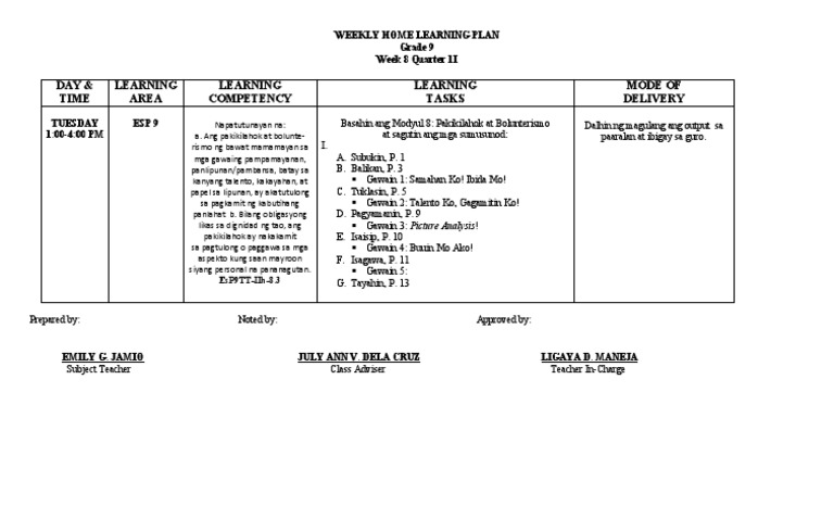 WHLP-ESP 9 Week 8 | PDF