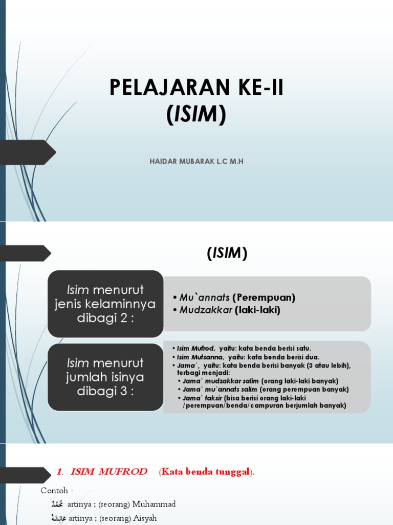 Jenis-jenis Isim dalam Bahasa Arab | PDF | Agama & Spiritualitas