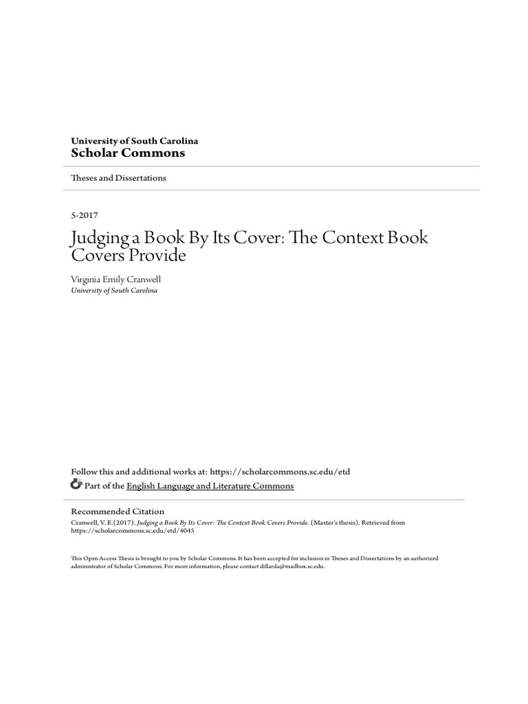Judging A Book by Its Cover | PDF