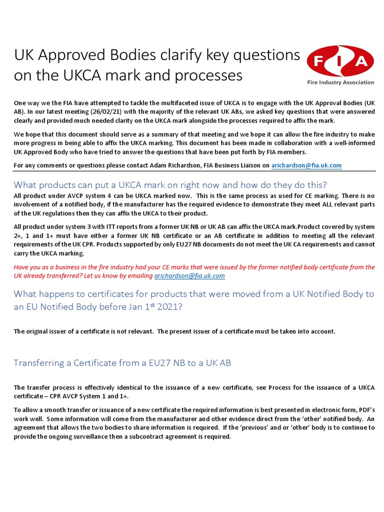 Key Questions That Need Clarifying On UKCA by UK ABs | PDF | European ...