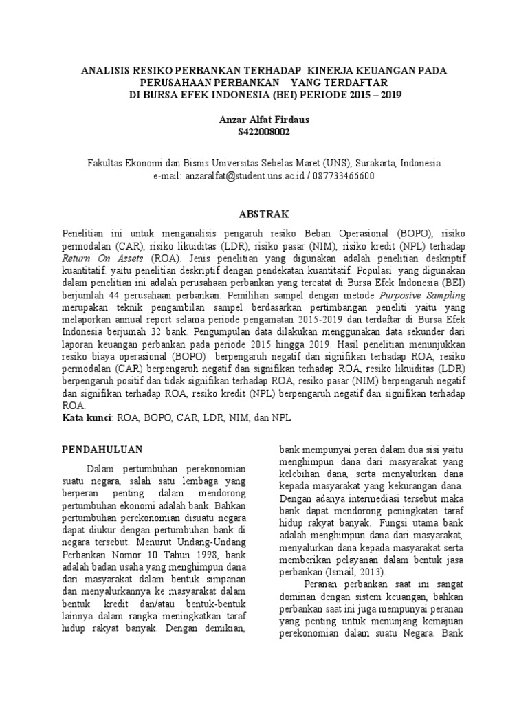 S422008002 - Anzar Alfat Firdaus - Tugas UTS Paper Kebijakan Moneter Fix | PDF | Karier ...