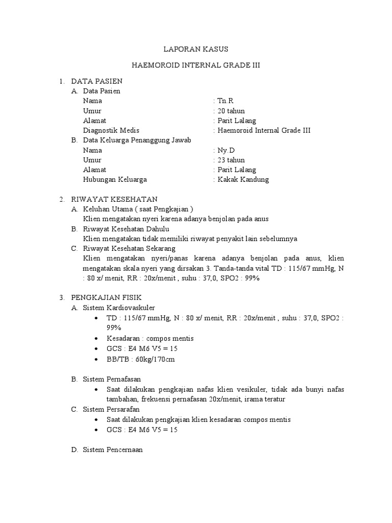 LK Haemoroid Internal Grade Iii | PDF