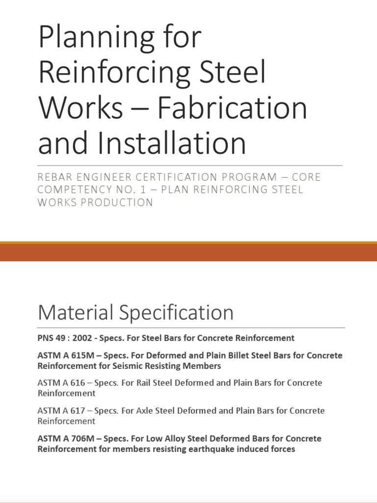 Planning For Reinforcing Steel Works - Fabrication and Installation ...