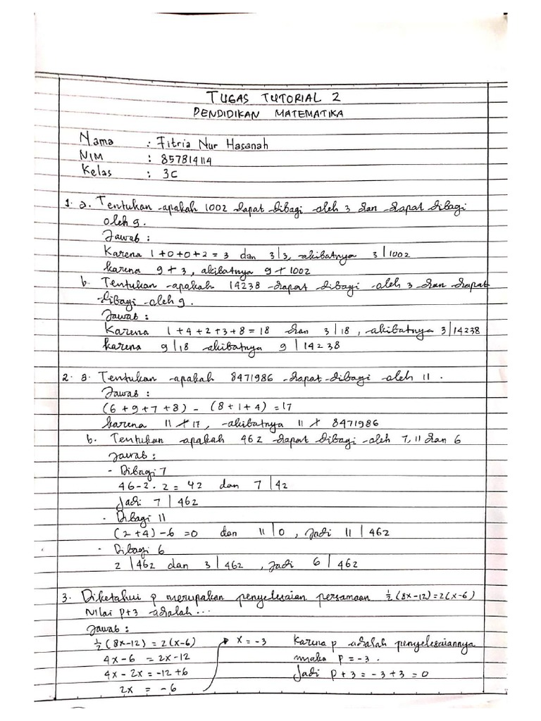 TT2.MTK - Fitria Nur H - 857814114 | PDF
