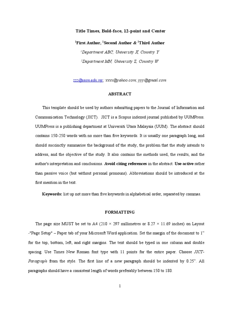 Title Times, Bold-Face, 12-Point and Center: First Author, Second ...