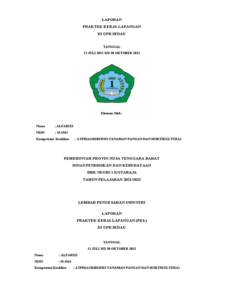 Laporan PKL SMKN 1 Kotaraja | PDF