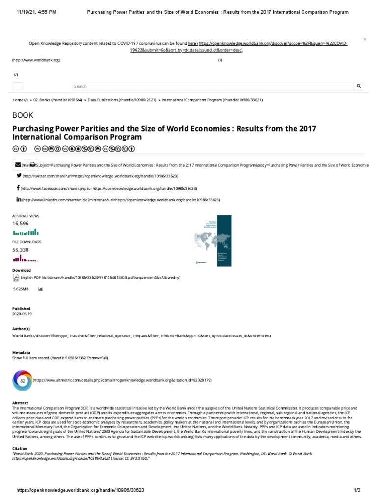 Purchasing Power Parities and The Size of World Economies - Results ...