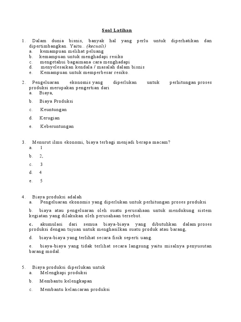Soal Latihan PKK | PDF