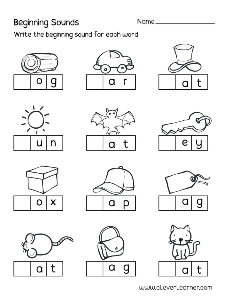Theme Beginning Letter Sounds Preschool Worksheets 03r | PDF