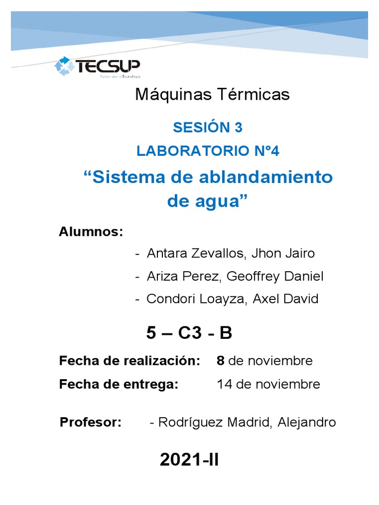 Laboratorio 4 - Sistema de Ablandamiento | PDF | Agua | Calcio Laboratorio 4 - Sistema de Ablandamiento | PDF | Agua | Calcio