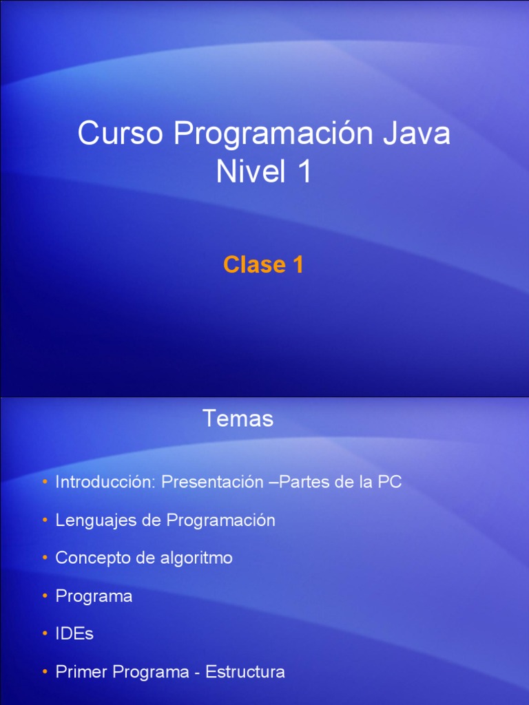 Algoritmos en Java | PDF | Java (lenguaje de programación) | Lenguaje ...