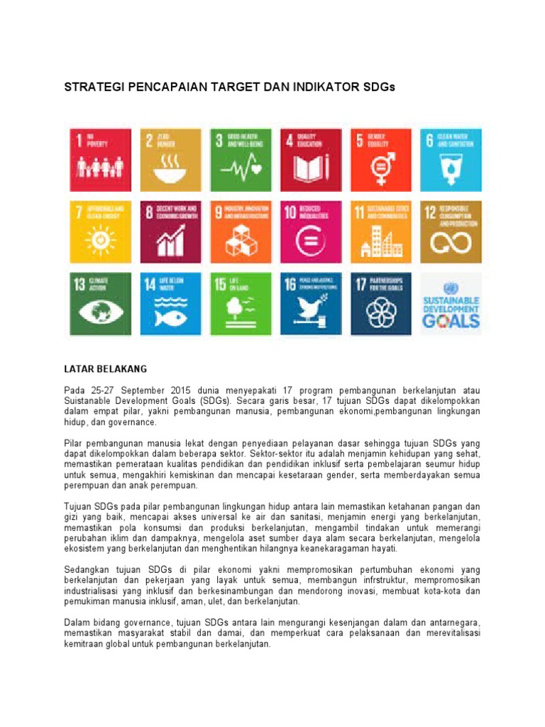 Strategi Pencapaian Target Dan Indikator Sdgs | PDF