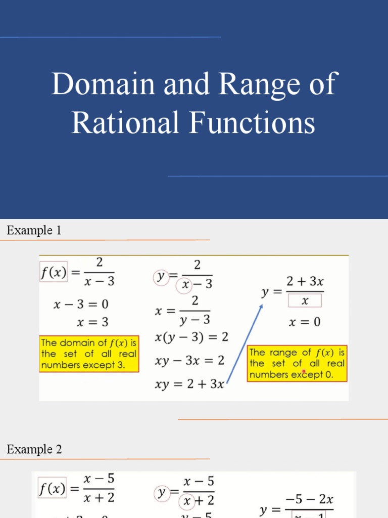 Domain-range-Intercepts of Rational Function | PDF | Teaching Methods ...