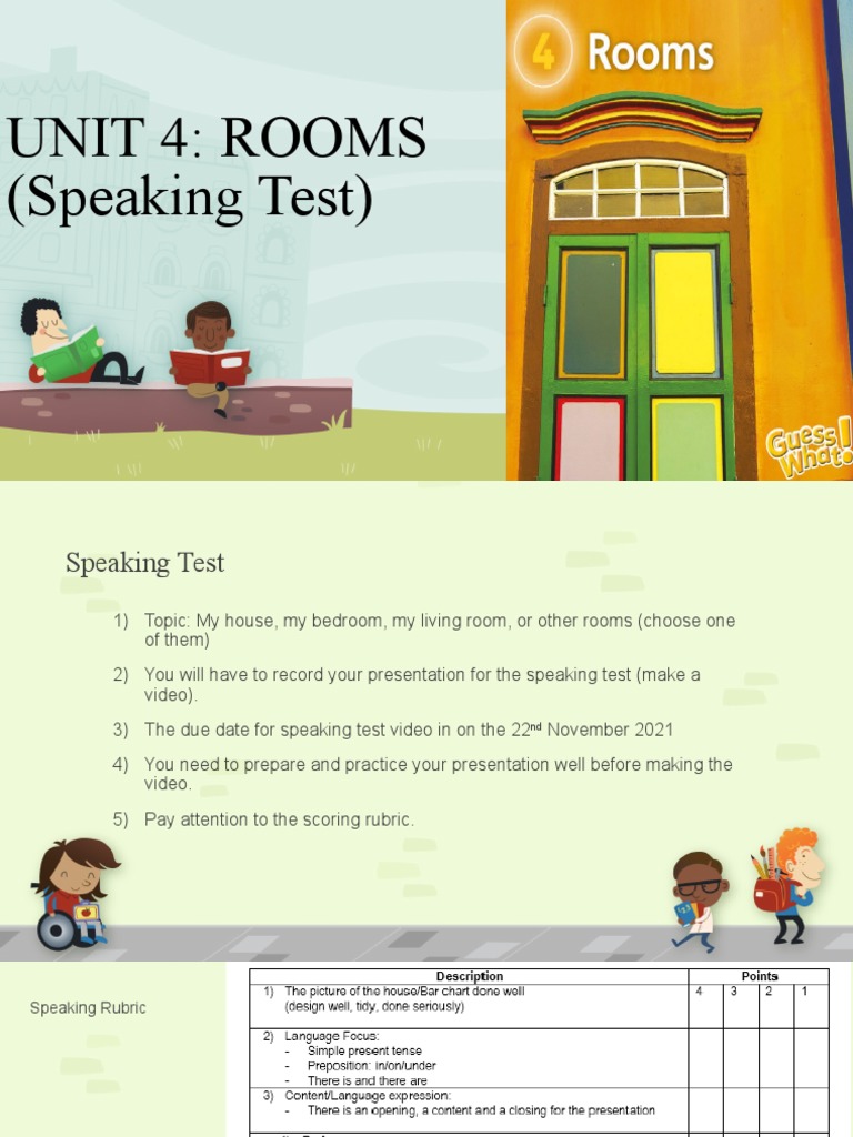 Speaking Test: My House and Rooms | PDF | Room | Bedroom
