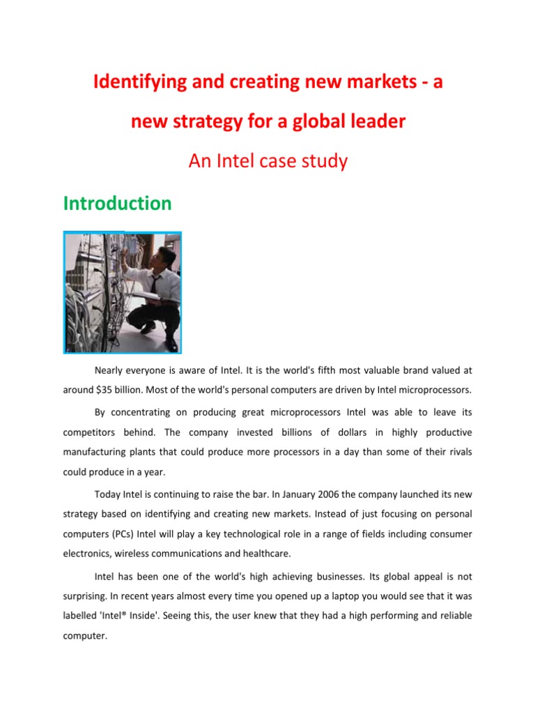 Case Study 6 - INTEL | PDF | Intel | Microprocessor