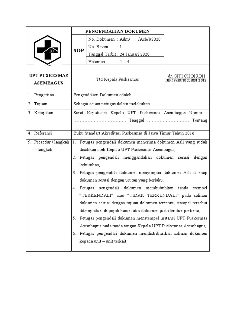 Form Standar Operasional Prosedur | PDF