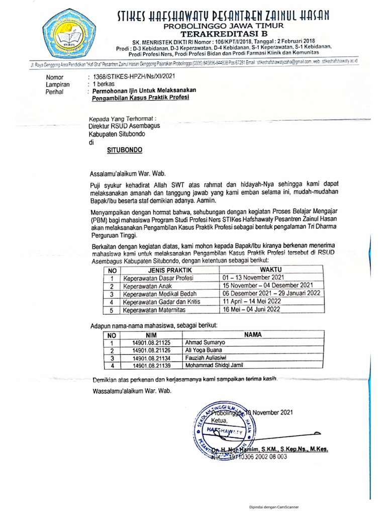 Surat Ijin Praktek PKM Asembagus | PDF