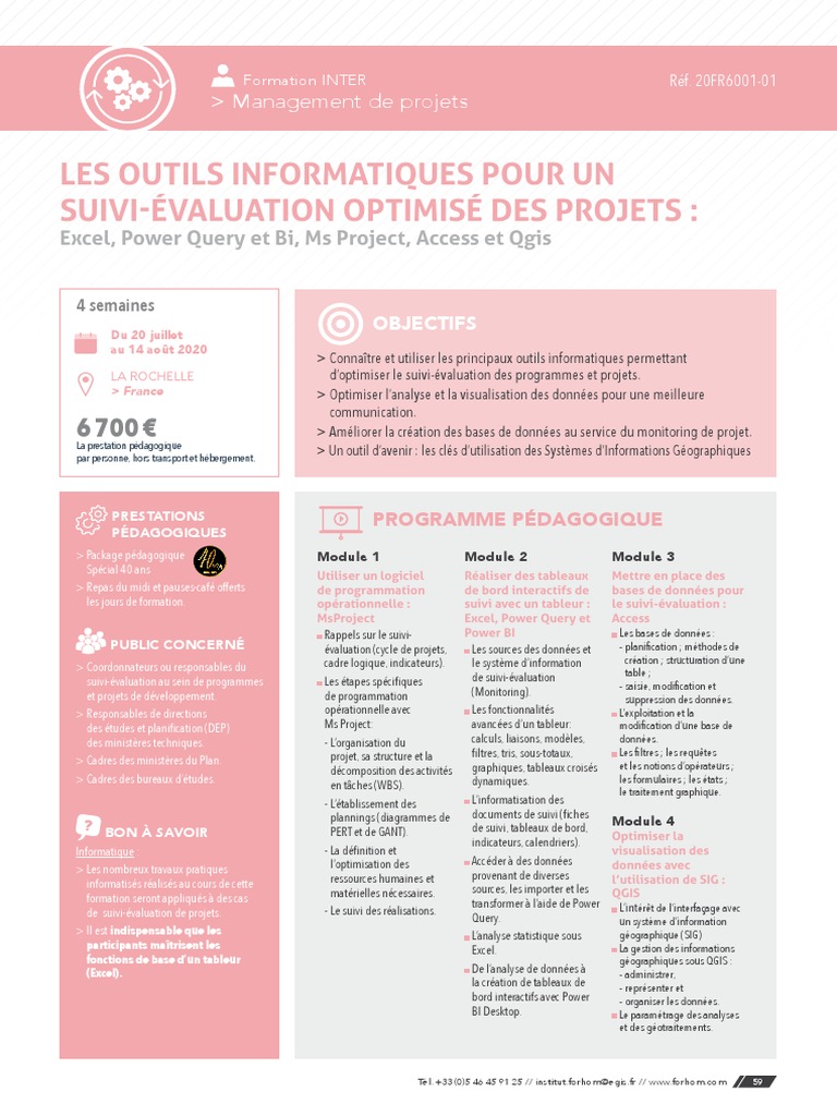 Note de Cours 4 - Outils Informatiques Pour Le Suivi-Évaluation | PDF | Microsoft Excel ...