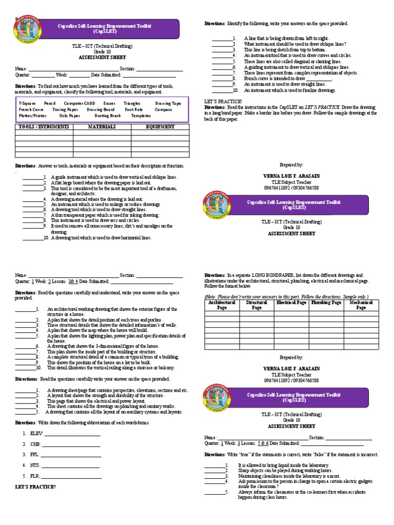 Grade 10 - Technical Drafting | PDF | Drawing | Technical Drawing
