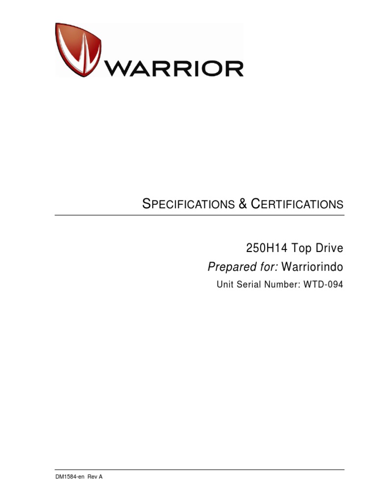 Spec Top Drive | PDF | Elevator | Machines