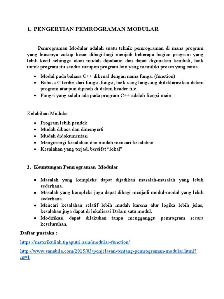 Pengertian Pemrograman Modular | PDF | Komputer