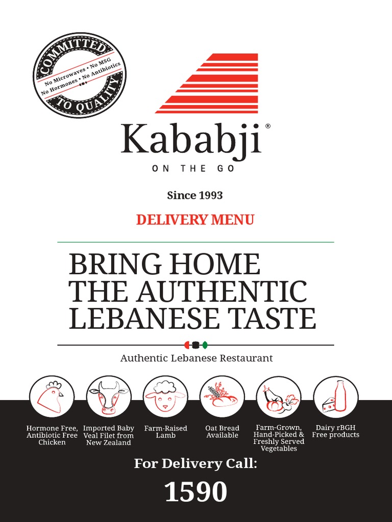 014 Kababji Delivery Menu | PDF | Kebab | European Cuisine