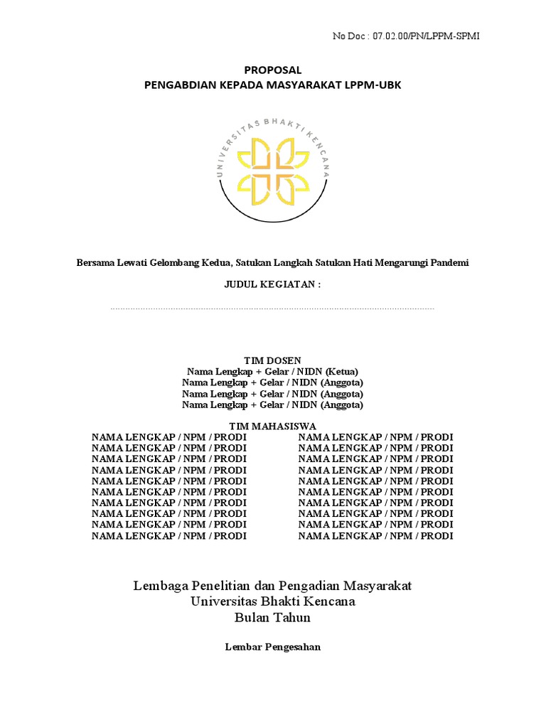 Pengabdian Masyarakat LPPM UBK 2021 | PDF | Karier & Perkembangan