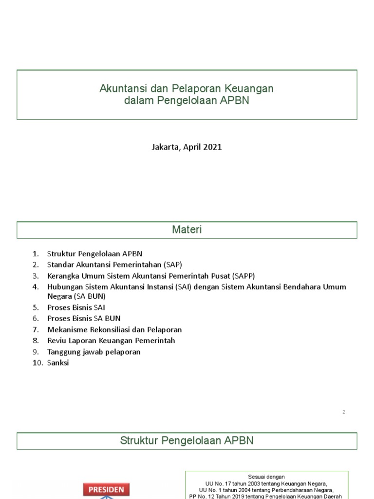 Bahan Ajar APK Pengelolaan APBN | PDF