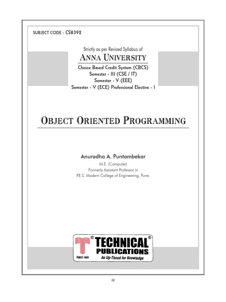 CS8392 - Oops Ebook | PDF | Java Virtual Machine | Object Oriented ... CS8392 - Oops Ebook | PDF | Java Virtual Machine | Object Oriented ...