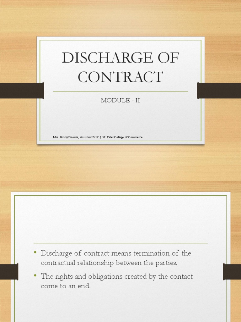 Modes of Discharge of Contract | PDF | Breach Of Contract | Legal Ethics