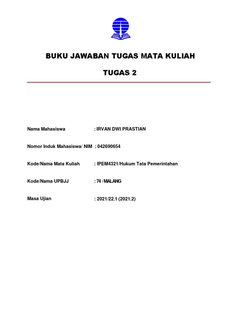 Irvan Dwi P - 042690654-Ipem4321-Hukum Tata Pemerintahan | PDF | Pengelolaan Keuangan & Uang | Hukum