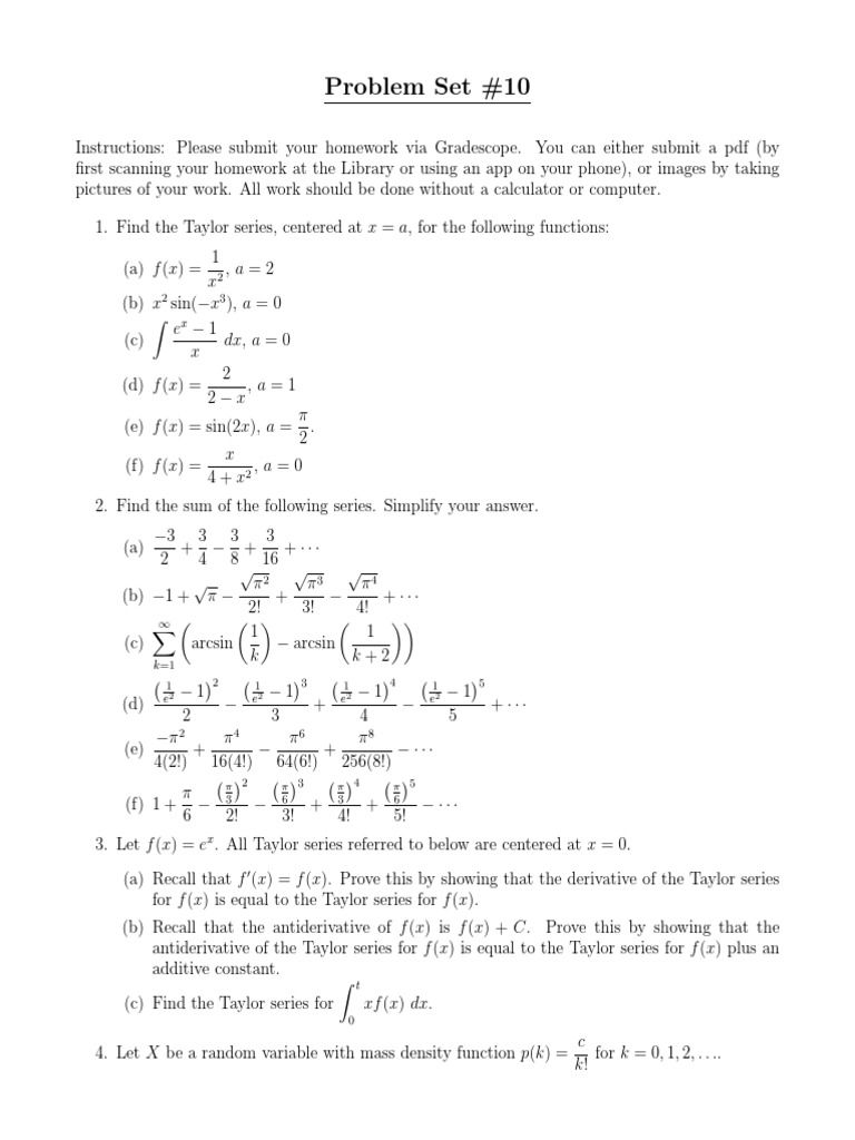 Duke Math 122 Problem Set 10 | PDF | Applied Mathematics | Algorithms