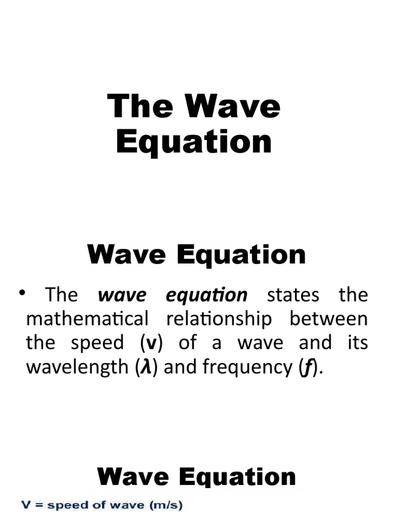 The Wave Equation | PDF