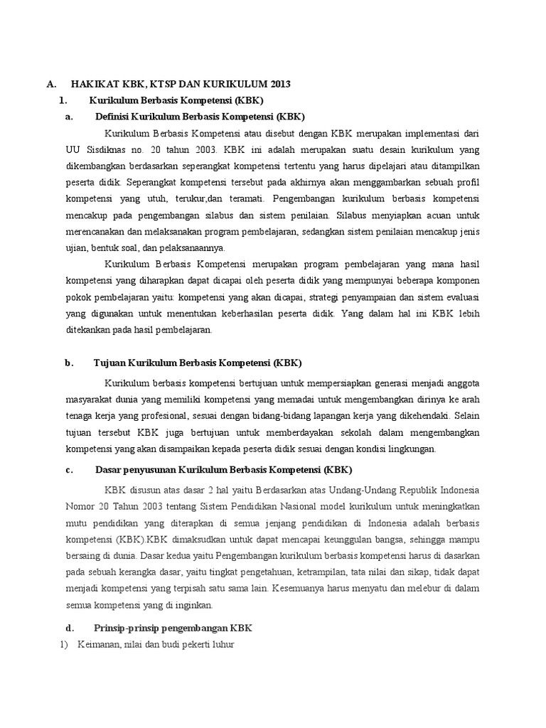 Kurikulum KBK | PDF