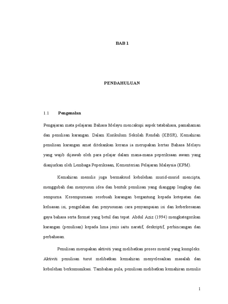 Tesis Bab 1 | PDF