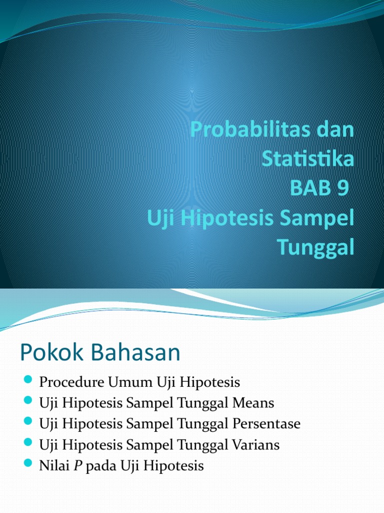 Uji Hipotesis Sampel Tunggal | PDF | Kesehatan Holistik