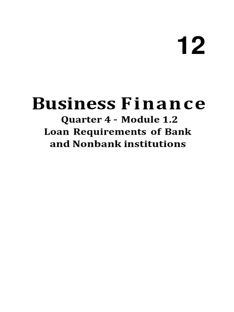 Loan Requirements for Banks & Nonbanks | PDF | Securities (Finance ...