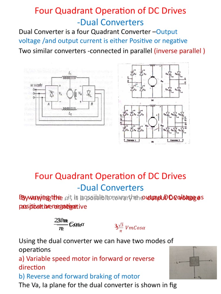 Four Quadrant Operation of DC Drives: - Dual Converters | PDF ...