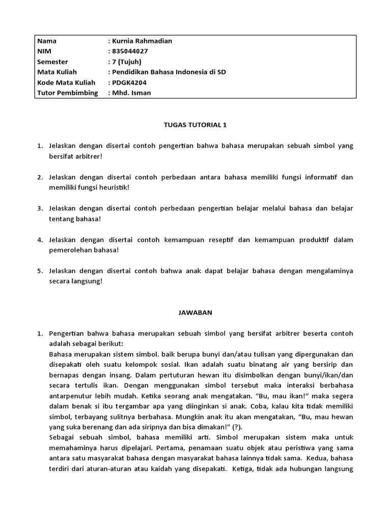 Tugas Tutorial 1 | PDF