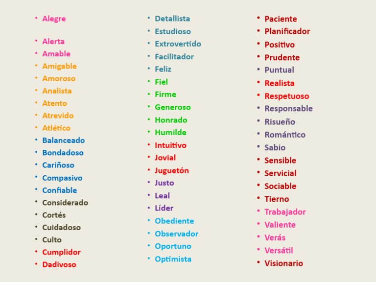 Lista de cualidades positivas de una persona | PDF
